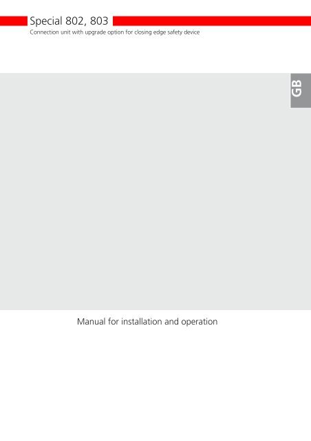 Special 802, 803 - Marantec