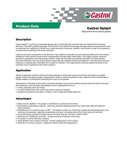 Product Data Castrol Optipit - ABLE Aerospace Adhesives