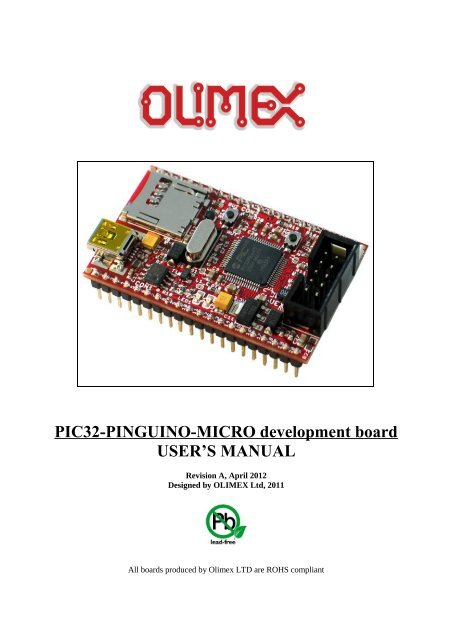 PIC32-PINGUINO-MICRO User manual - Olimex