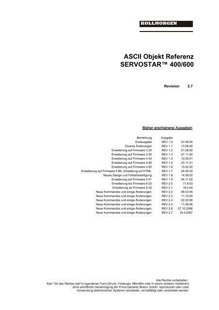 Ascii Parameter Servostar400 600 Maccon De