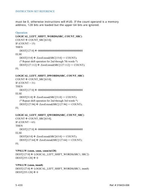 INSTRUCTION SET REFERENCE