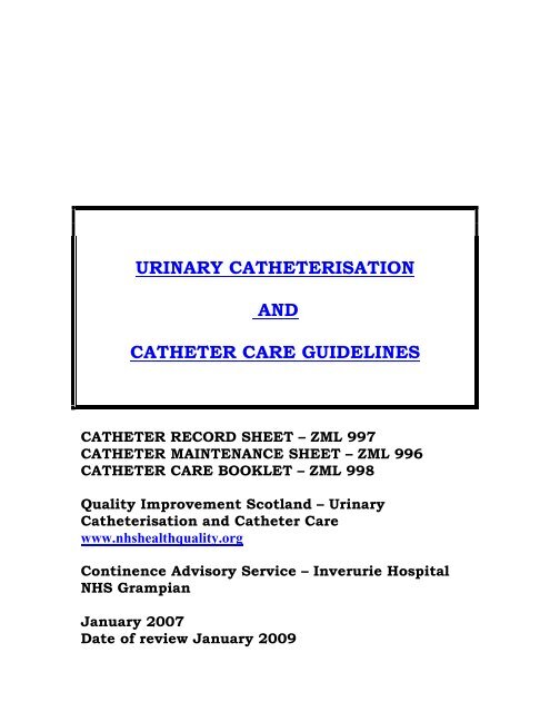 catheter care guidelines