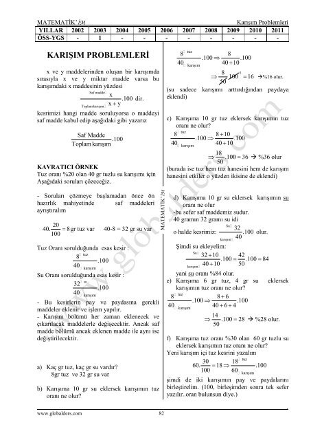 Karışım Problemleri