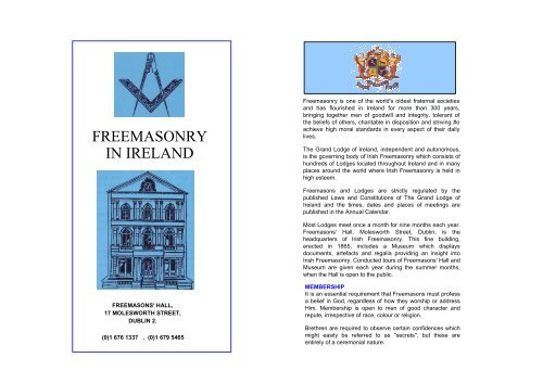 FREEMASONRY IN IRELAND - Grand Masonic Lodge of Ireland
