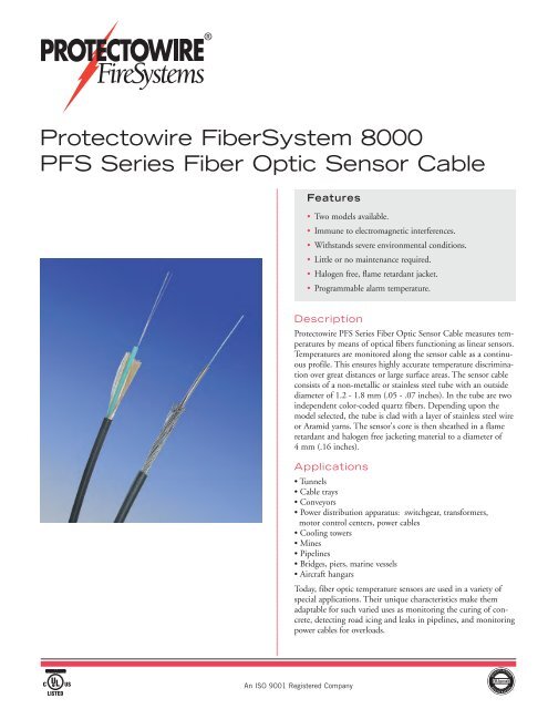 Protectowire FiberSystem 8000 PFS Series Fiber Optic Sensor Cable