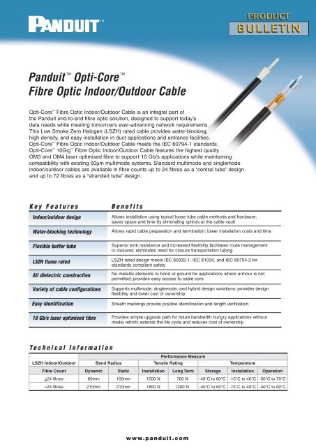 Opti-Core Fiber Optic Indoor/Outdoor Cable - Panduit