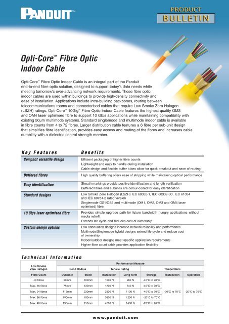 Opti-Core Fiber Optic Indoor Cable - Panduit