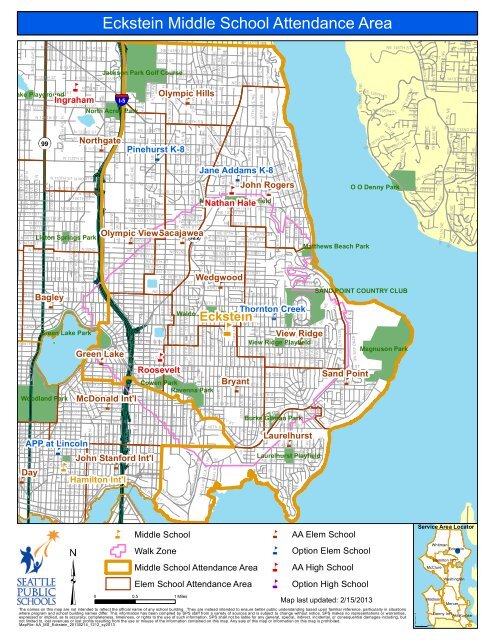 Eckstein Middle School Attendance Area - Seattle Public Schools