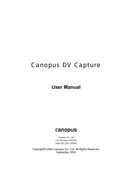 Canopus DV Capture - Llnwd.net