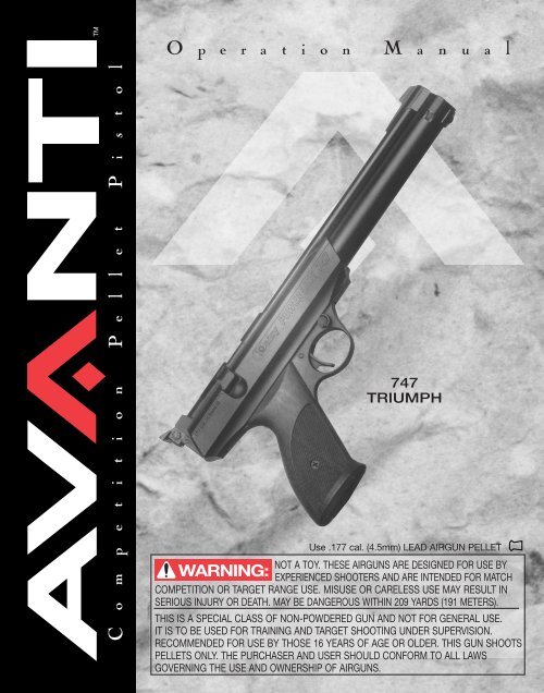 AVANTI Triumph Model 747 Owner's Manual(English)