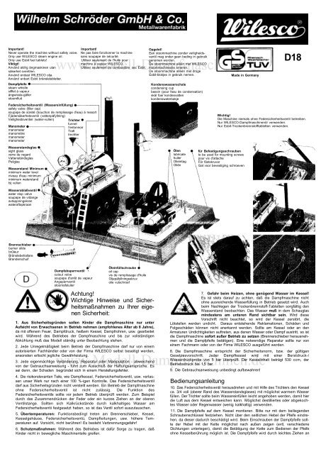Wilesco Dampfmaschine D18 - Modell Dampfmaschinen