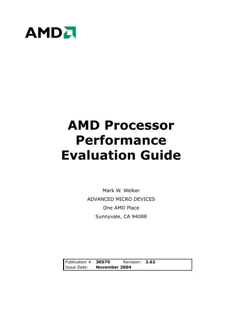 AMD Processor Performance Evaluation Guide