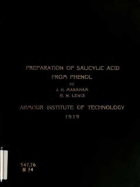 The Preparation Of Salicylic Acid From Phenol