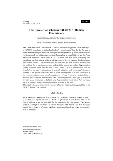 Force protection solutions with HESCO Bastion Concertainer