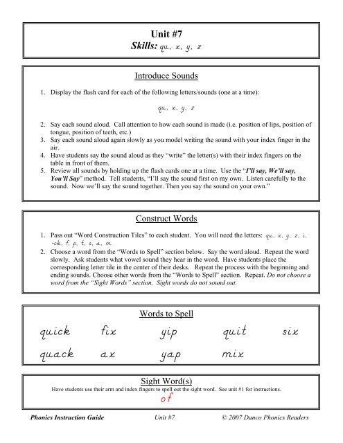 Unit #7 - Danco Phonics