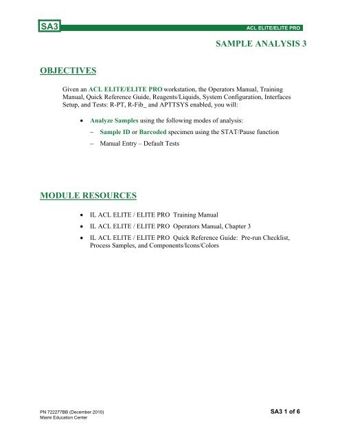 SA3 ACL ELITE/ELITE PRO O