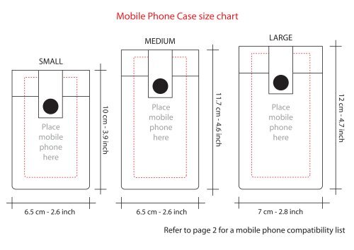 Mobile Cases size chart & Compatability - Anne Geddes / e@shop ...
