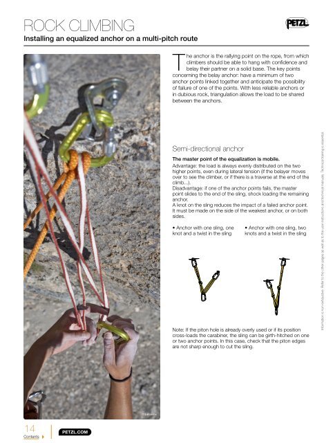 Installing an equalized anchor on a multi-pitch - Petzl