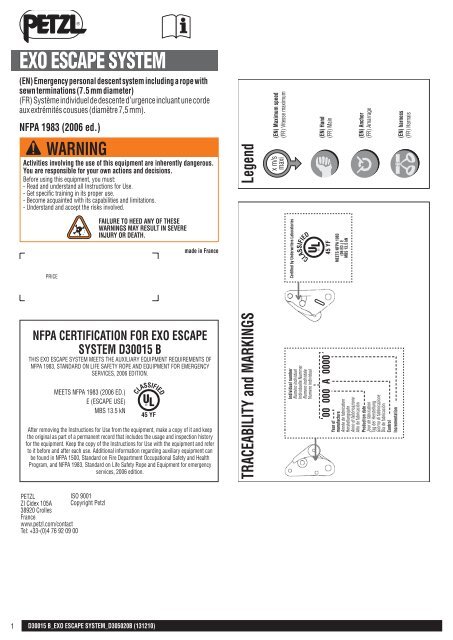 EXO ESCAPE SYSTEM - Petzl