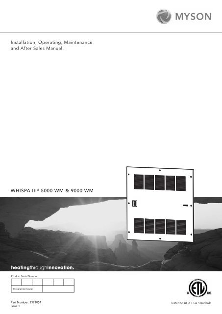 Wall Installation Manual - Myson