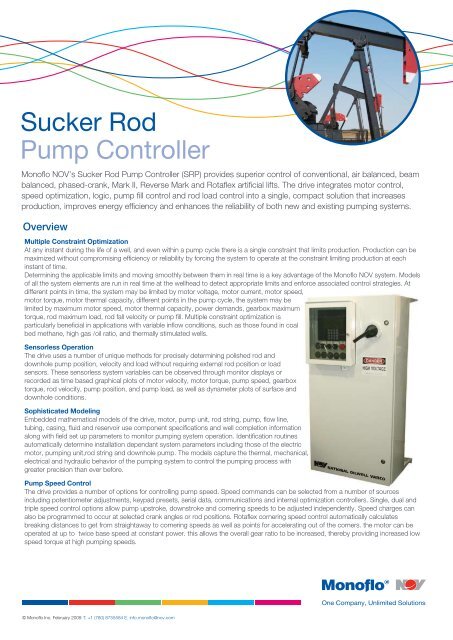 Pump Controller Sucker Rod - Mono Pumps