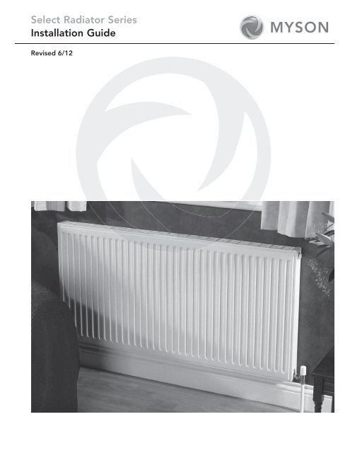 Select Radiator Series Installation Guide - Myson