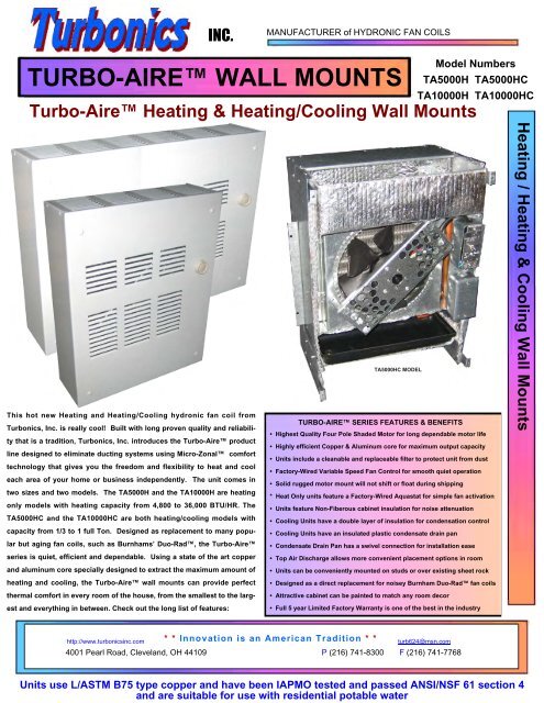 turbo-aire™ wall mounts - Turbonics