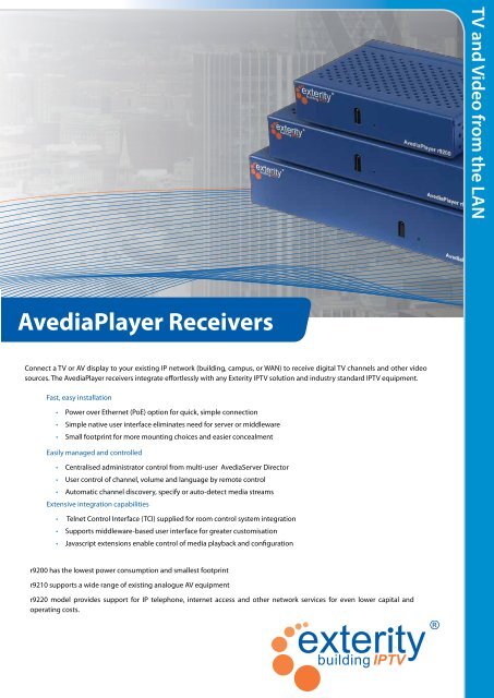 AvediaPlayer Receivers - Exterity