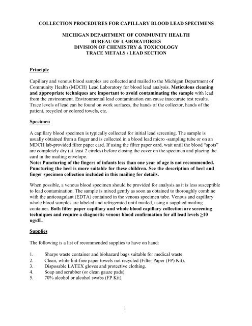 Capillary Collection Procedure