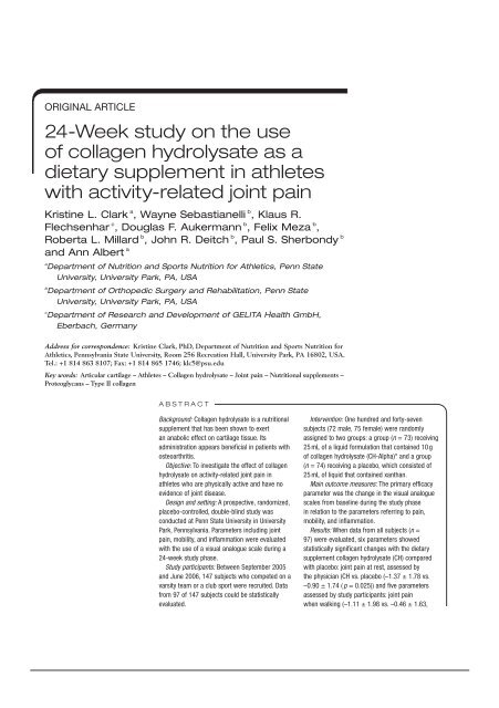 Kristine L. Clark, Wayne Sebastianelli, Klaus R ... - PROTOCOL