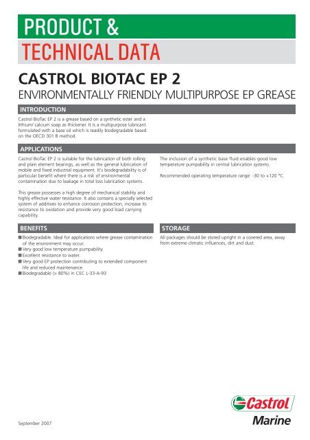 Castrol BioTac EP2 - Eterna Plc
