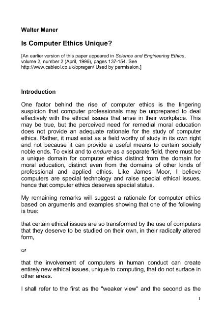 walter-maner-is-computer-ethics-unique