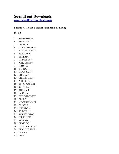 Ensoniq ASR CDR-2 SoundFont.pdf - SoundFont Downloads