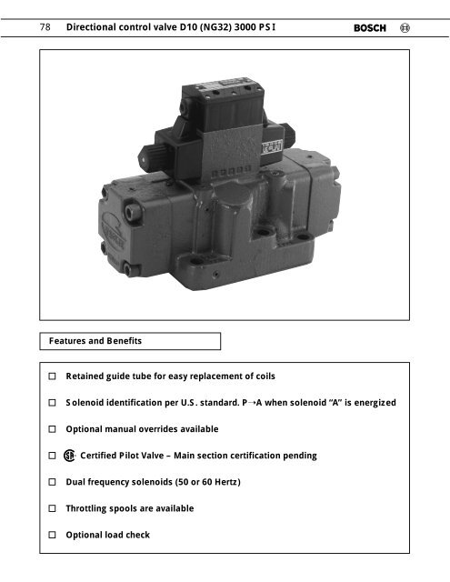 Directional Control Valves D03 (NG6) - Bosch Rexroth