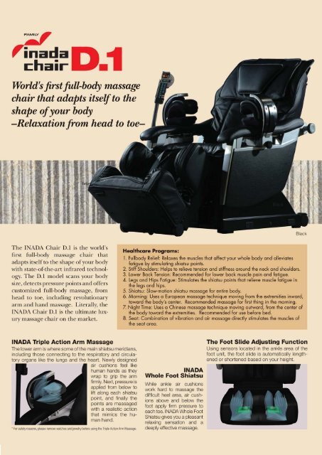 Download Datasheet - Inada Massage Chairs