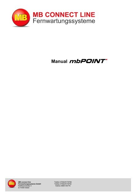 Manual - MB CONNECT LINE. Solutions for internet communication.