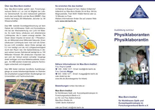 Physiklaboranten Physiklaborantin - Max-Born-Institut Berlin