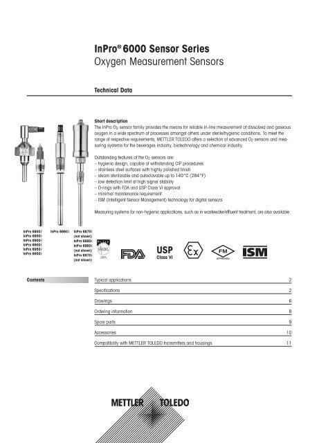 InPro® 6000 Sensor Series Oxygen Measurement ... - Mettler Toledo
