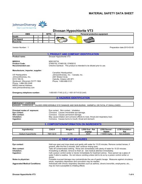Divosan Hypochlorite VT3 - KellySolutions.com
