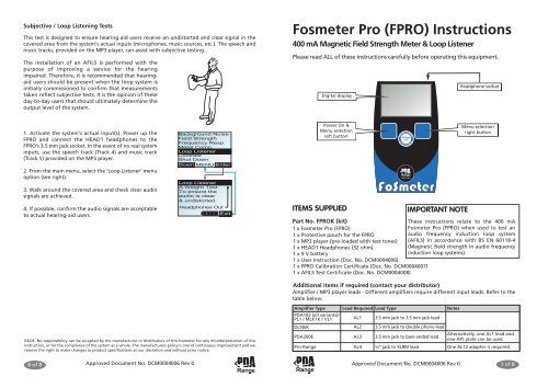 Fosmeter Pro (FPRO) Instructions - SFS Safety Fire Solutions