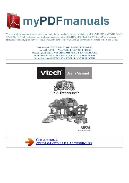 User manual VTECH SMARTVILLE-1-2-3 TREEHOUSE - MY PDF ...