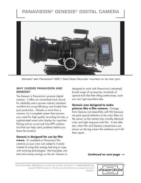 Panavision Genesis Credits Variants