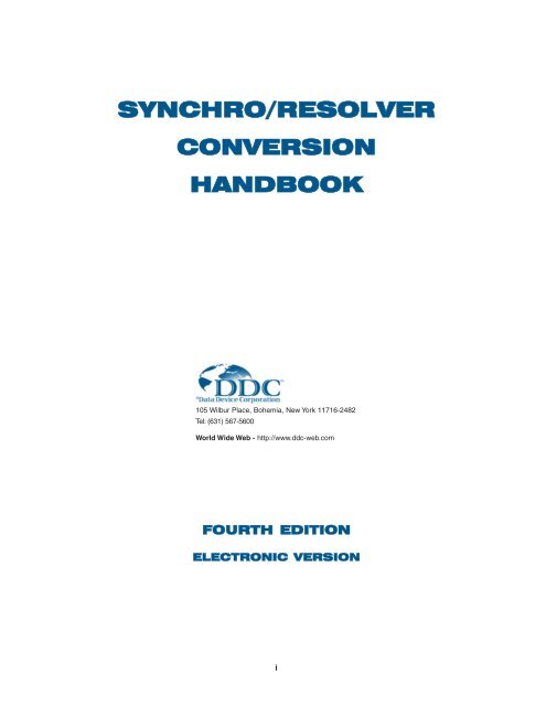 Synchro/Resolver Conversion Handbook - Data Device Corporation