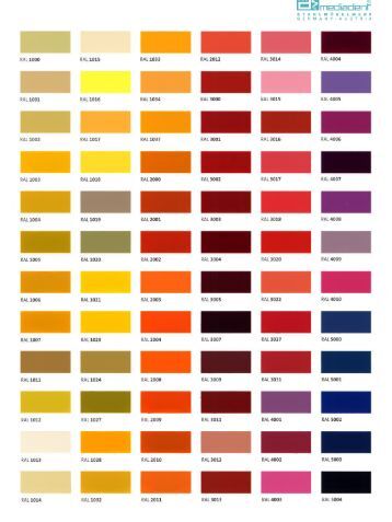 RAL Farbtabelle