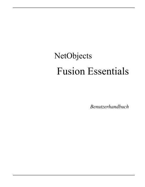Benutzerhandbuch - NetObjects Fusion