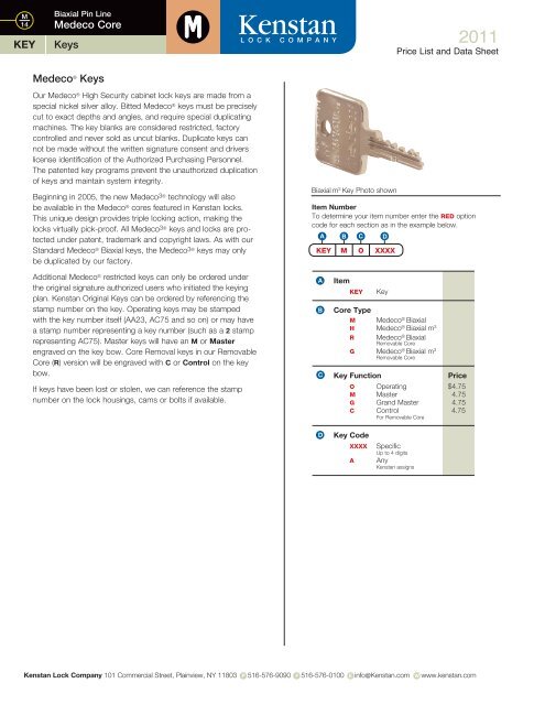 M 14 KEY Keys Biaxial Pin