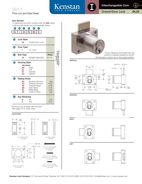 2011 Price List and Data