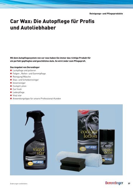 Car Wax: Die Autopflege für Profis und Autoliebhaber - Derendinger