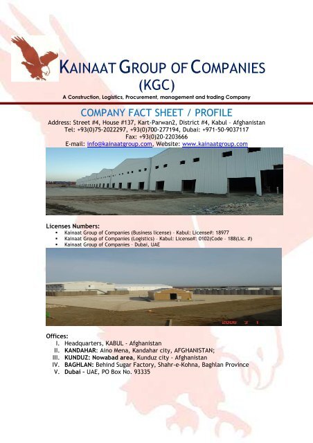 KGC Company Profile - Kainaat Group Of Companies