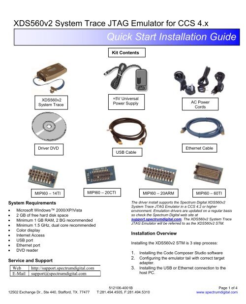 Quick Start Installation Guide - JTAG Emulators